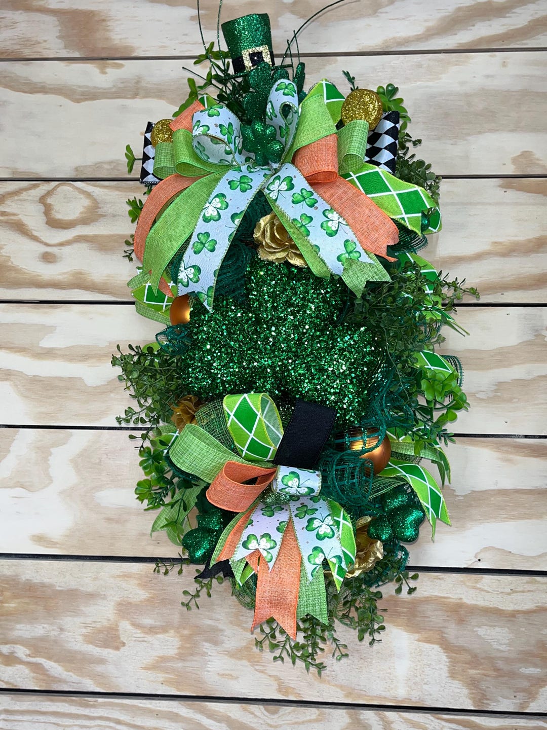 Shamrock Swag, St. Patrick's Day Door Decor - Etsy