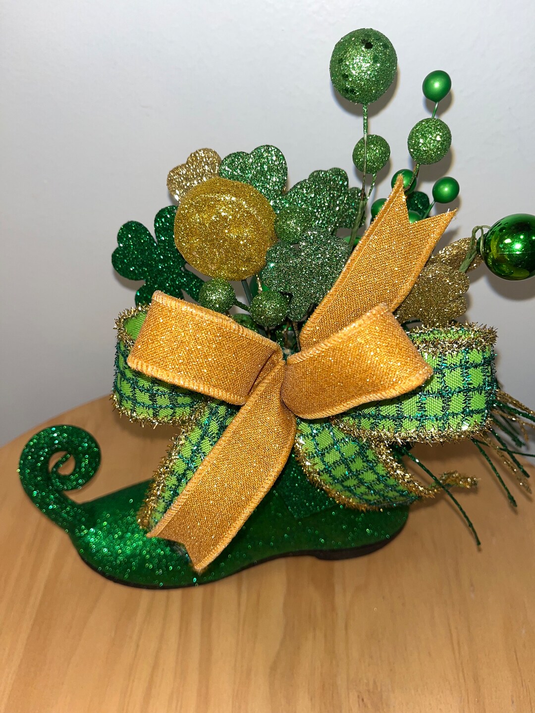 St. Patricks Day Arrangement, St. Patricks Day Decor, Green Arrangement ...