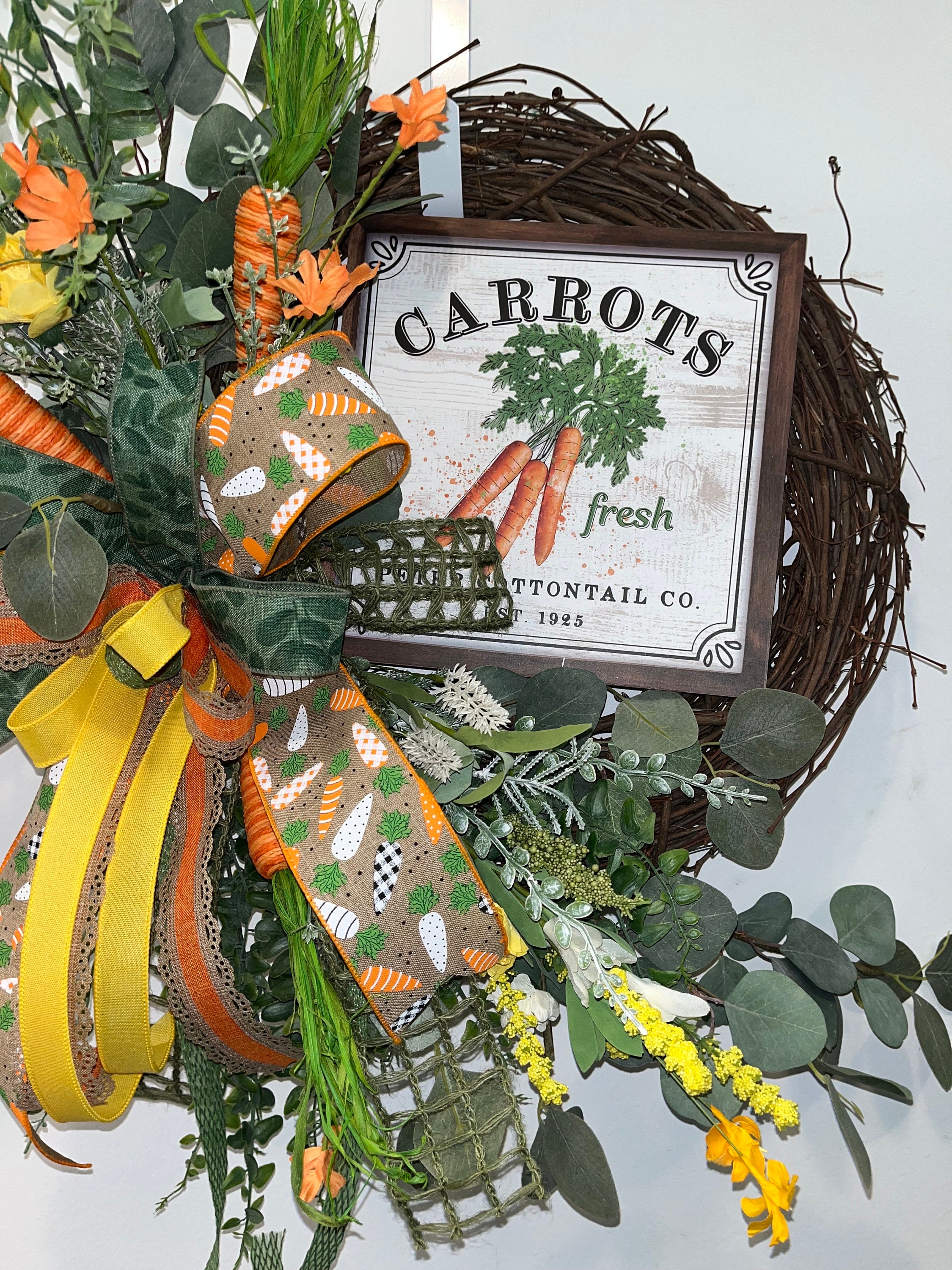 Easter Twig Grapevine Wreath, Bunny Grapevine, Easter Floral Grapevine ...