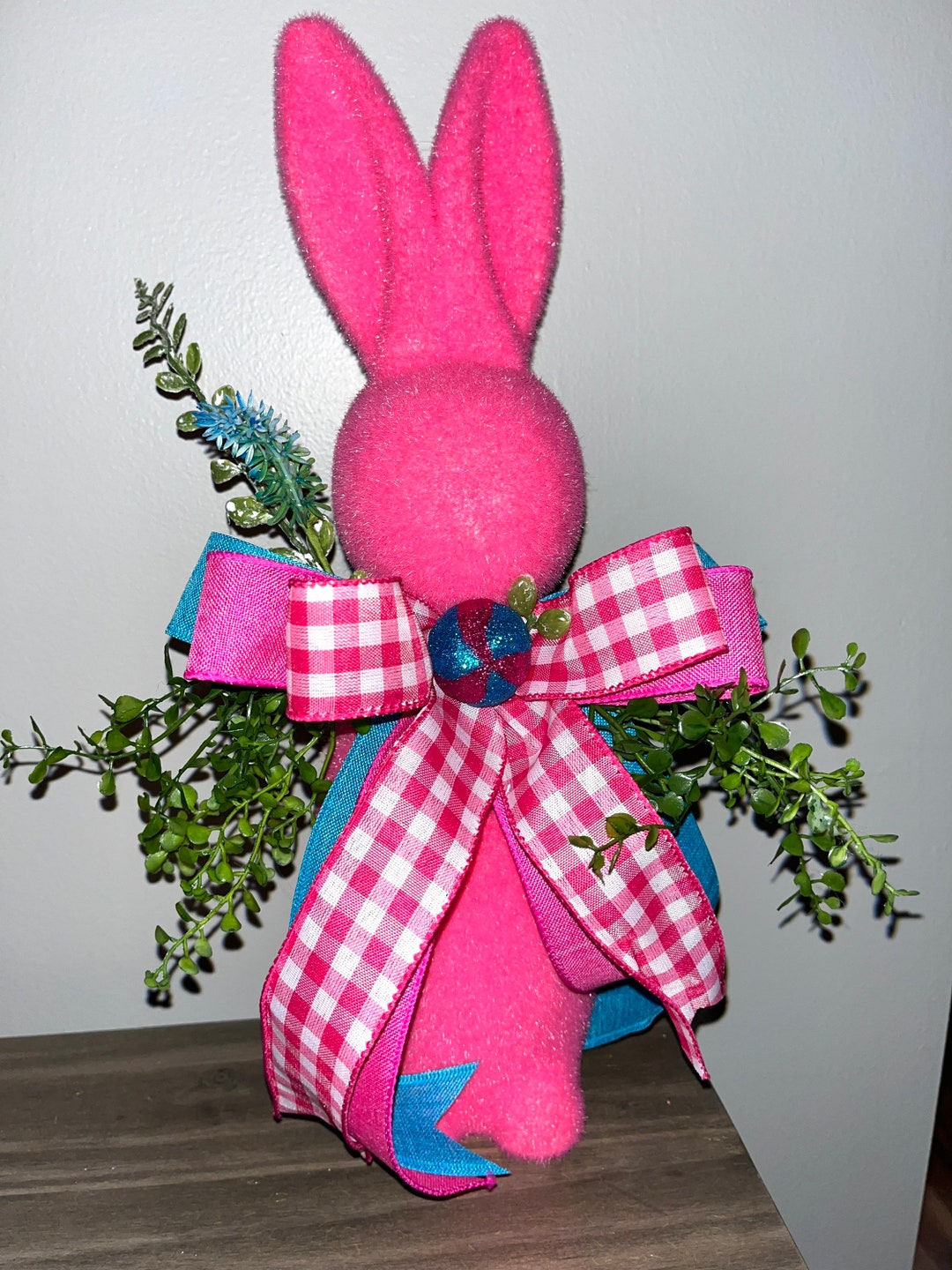 Flocked Bunny Arrangement, Bunny Arrangement, Easter Decor, Easter - Etsy