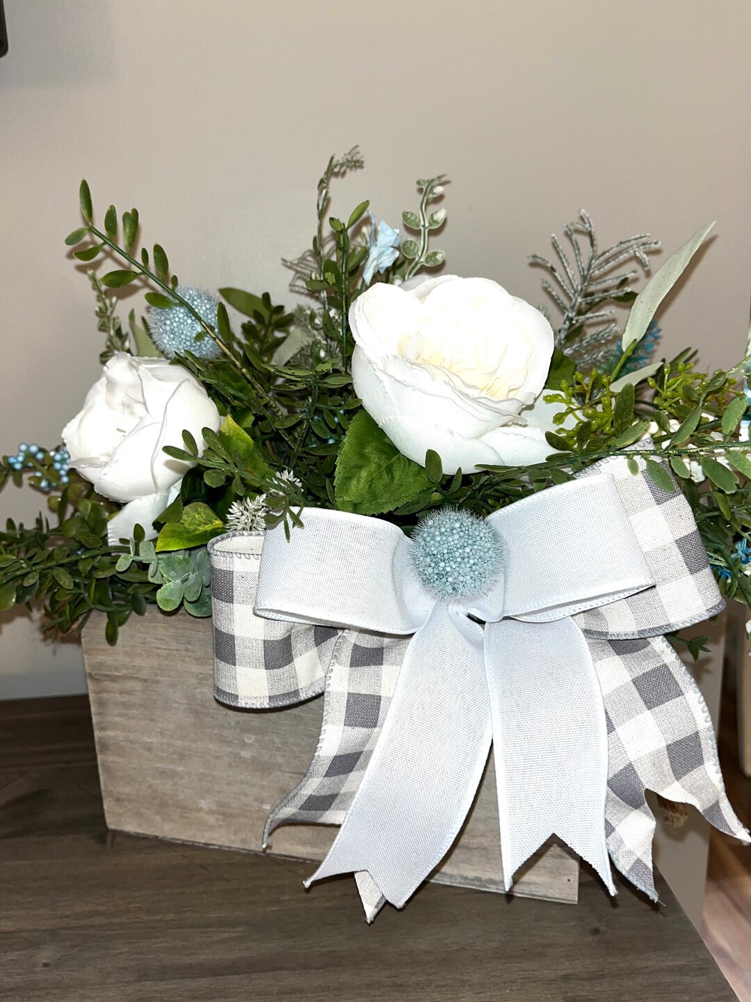 Farmhouse Flower Arrangement, Farmhouse Decor, Farmhouse Mantle Decor ...