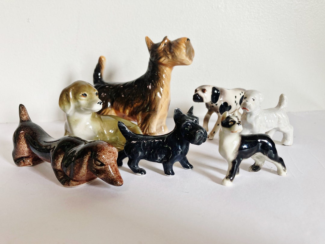 Miniature Vintage Dog Figurines/choose Pointer, Dachshund, Scottie, and ...