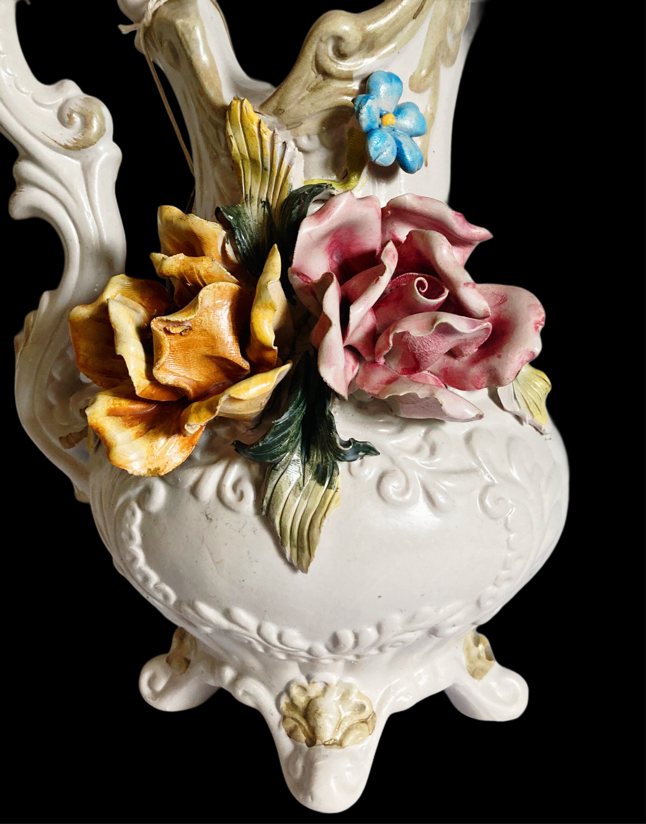 Capodimonte Vase Floral Pitcher / Made in Italy - Etsy