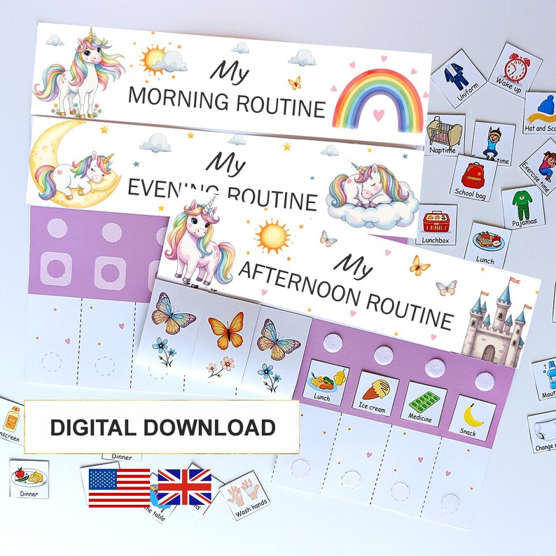 Chore Chart for Girls, Daily Responsibilities, Printable Daily Routine ...