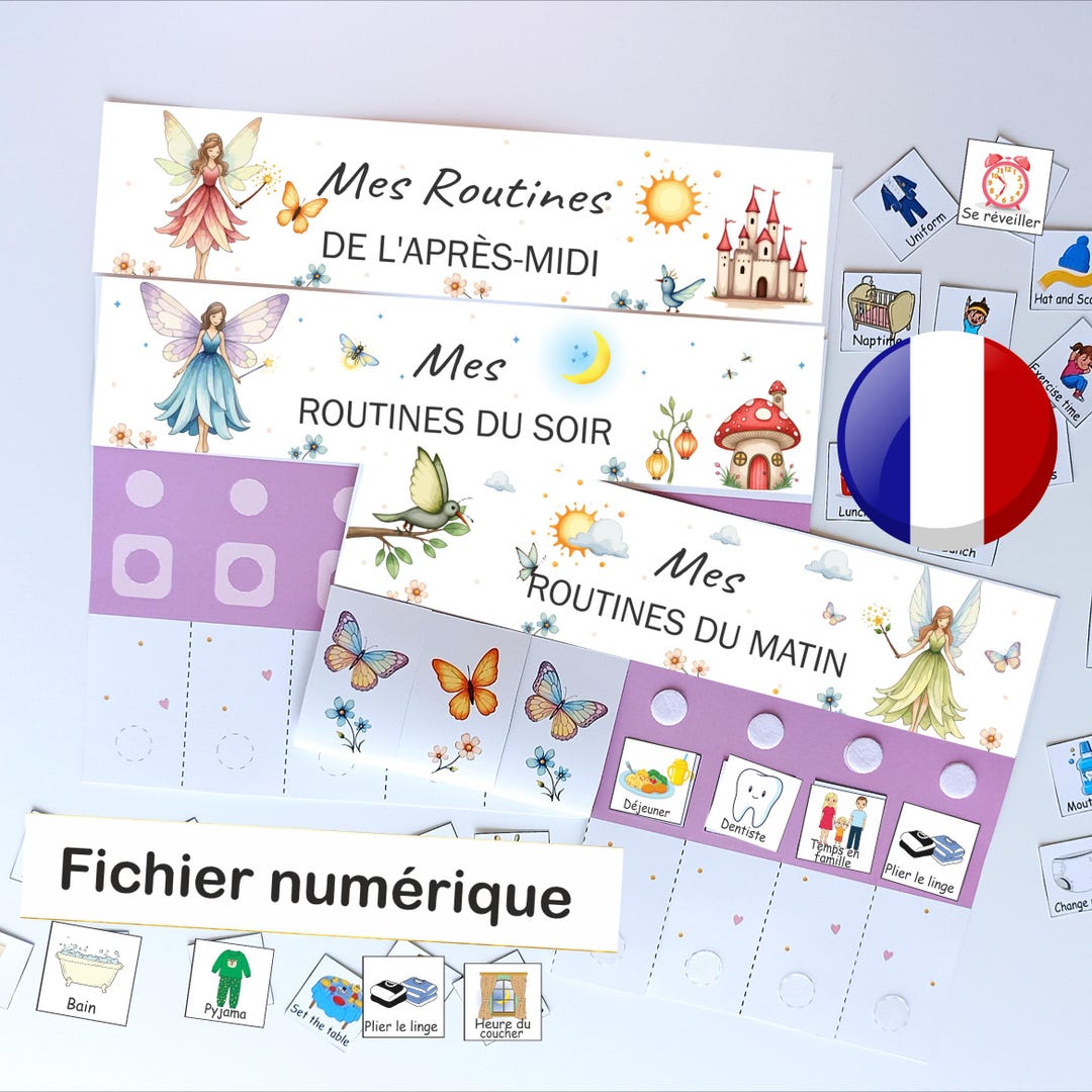 Tableau De Routines Pour Les Filles Fées En Français, Routines Du Matin ...