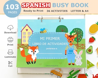 Spanish Busy Book Printable, Spanish Toddler Learning Binder, Spanish ...