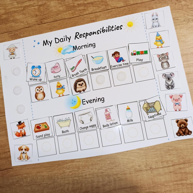 Printable Routine Flip Chart for Kids, ADHD Daily Responsibilities ...