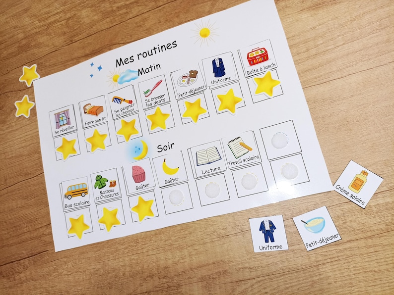 Tableau de routines pour enfants, Routine Visuelle Autisme TDAH, Tâches ...