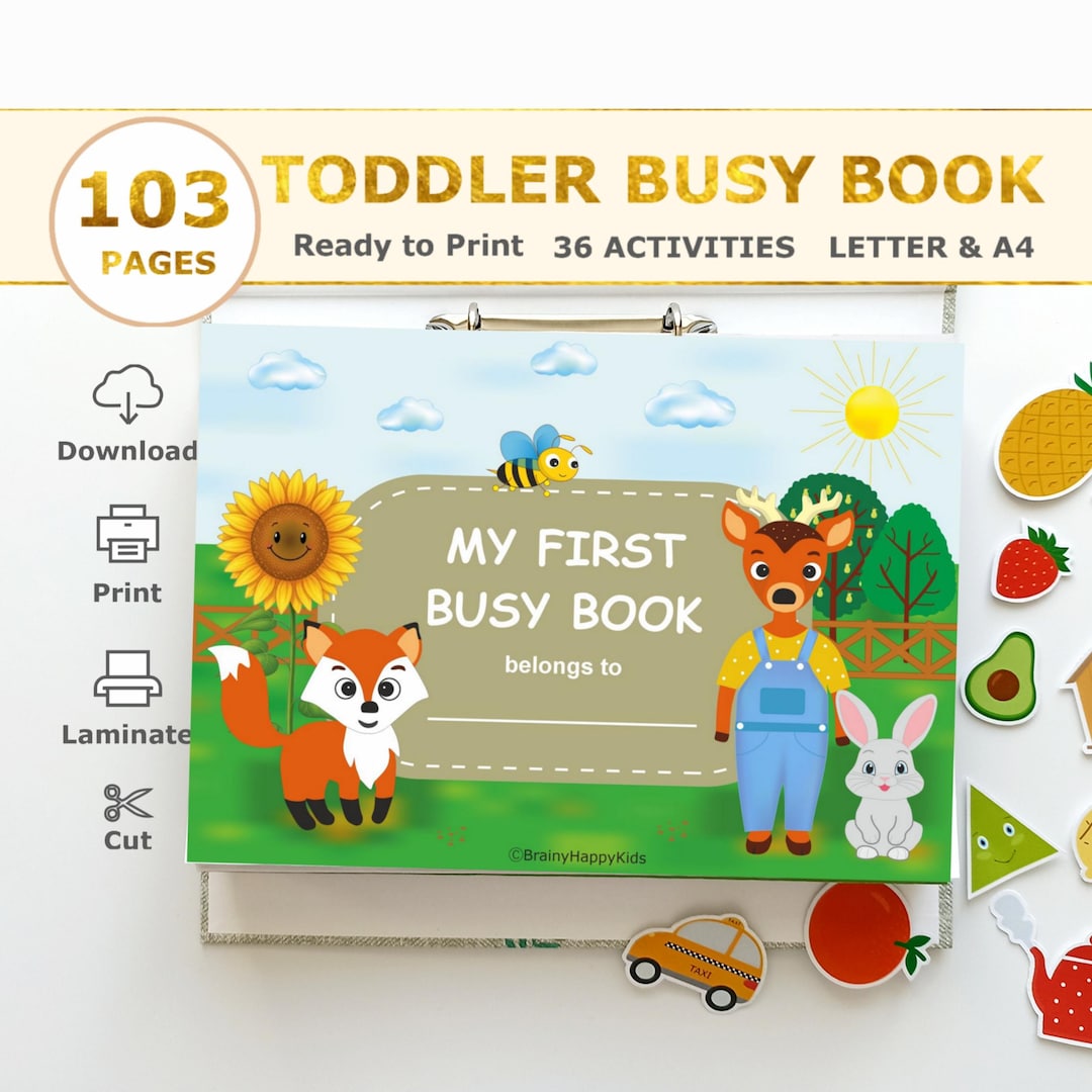 Busy Book Printable, Kids Quiet Book, Toddler Learning Binder ...