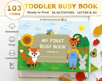 Toddler Busy Book Printable, Kids Quiet Book, Learning Binder ...
