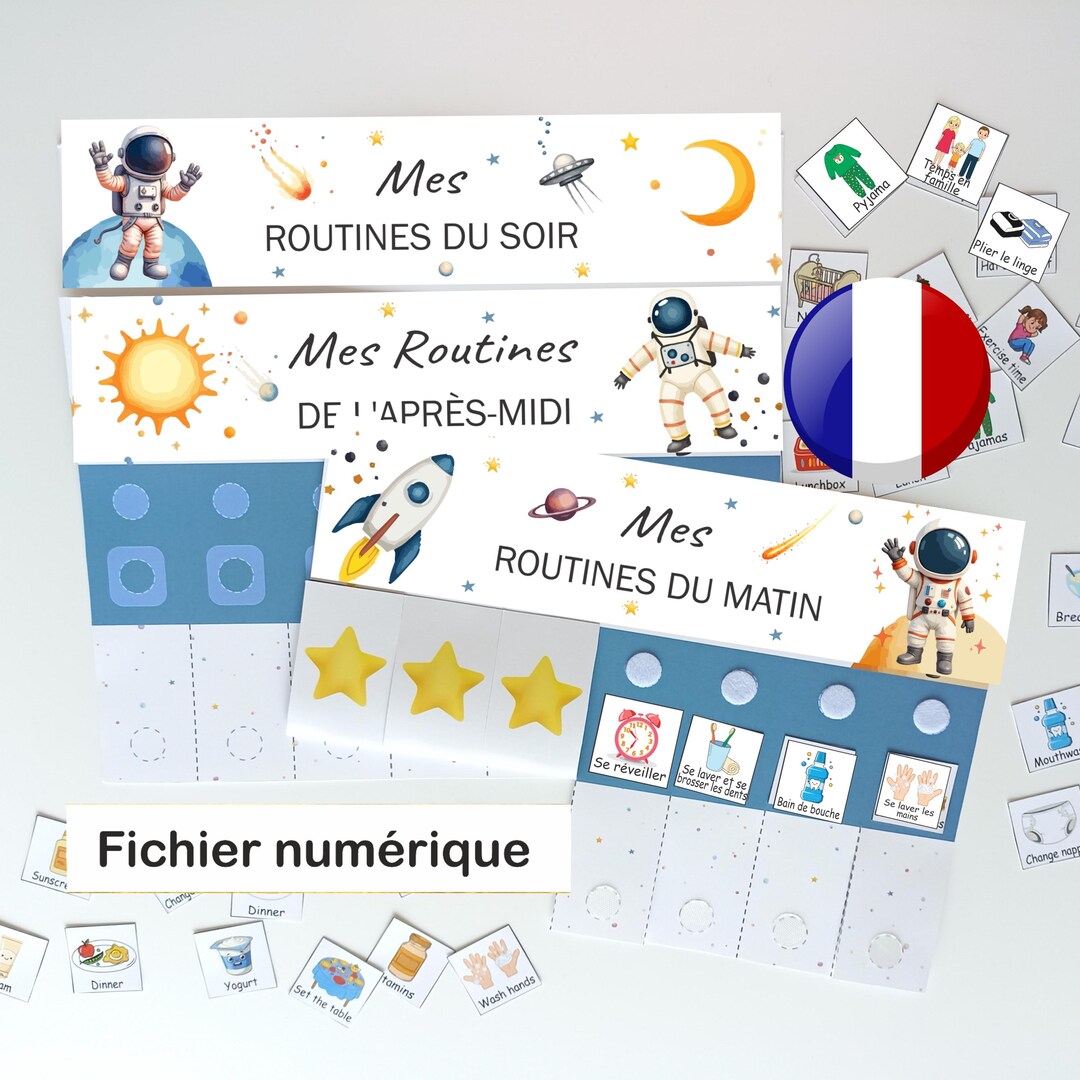 Tableau De Routines Pour Enfants Le Cosmos Français, Routines Du Matin ...