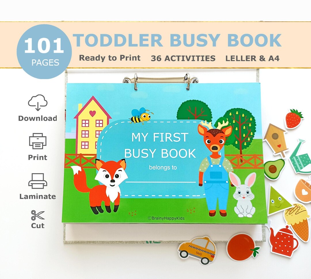 Toddler Busy Book Printable, Kids Quiet Book, Learning Binder ...