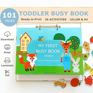 Toddler Busy Book Printable, Kids Quiet Book, Learning Binder ...
