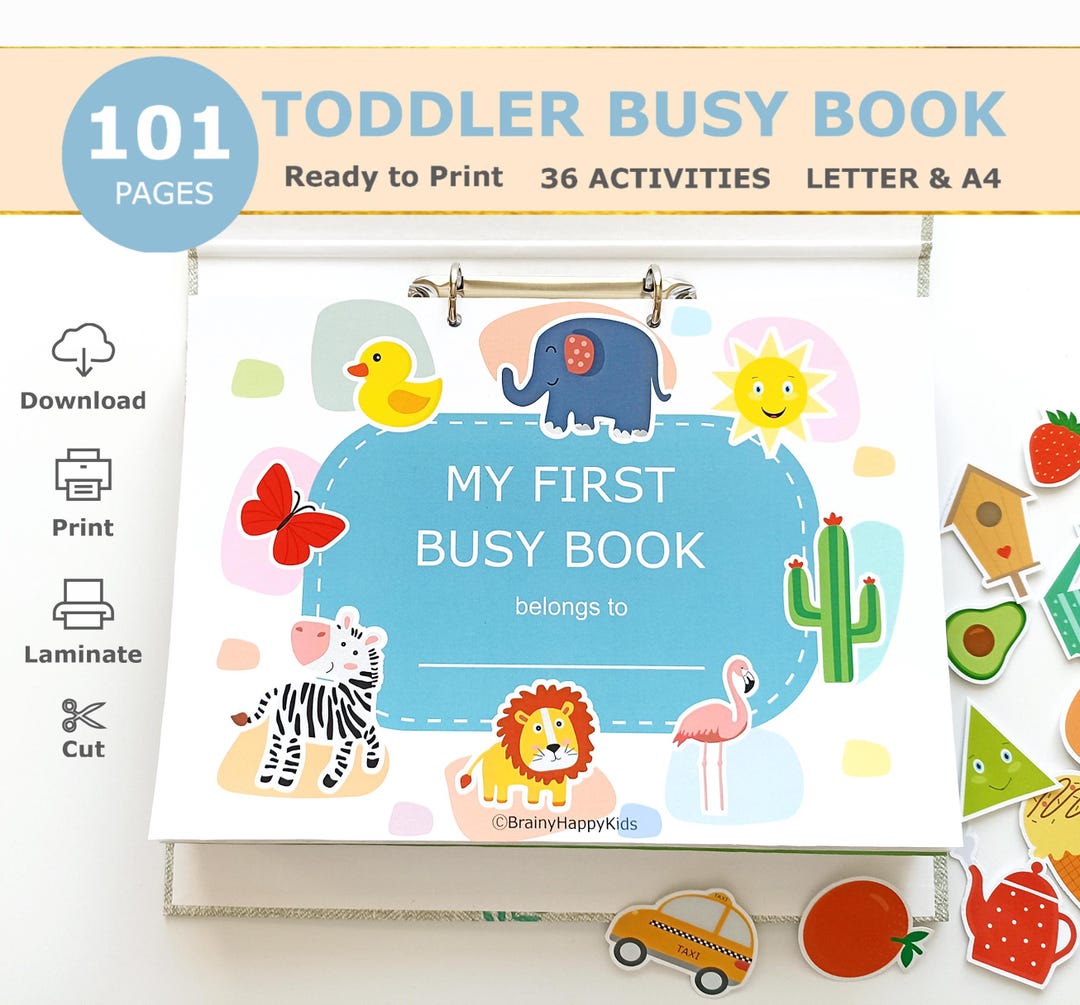 Toddler Busy Book Printable, Kids Quiet Book, Learning Binder ...