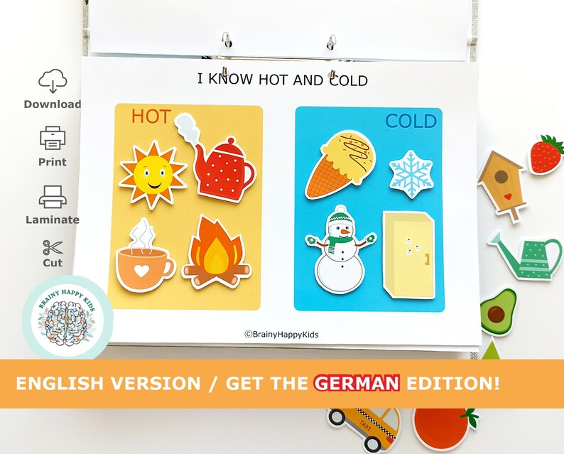 German Toddler Busy Book Printable, Kids Quiet Book, German Learning ...