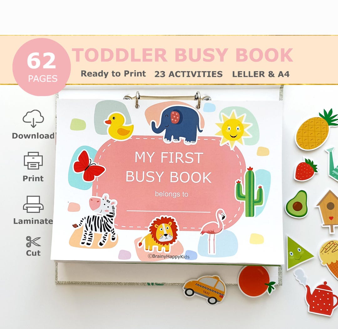 Busy Book Printable, Kids Quiet Book, Toddler Learning Binder ...