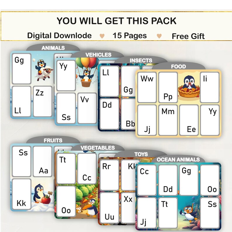 ABC Matching Activity for Kids, Alphabet Busy Book, Preschool ...