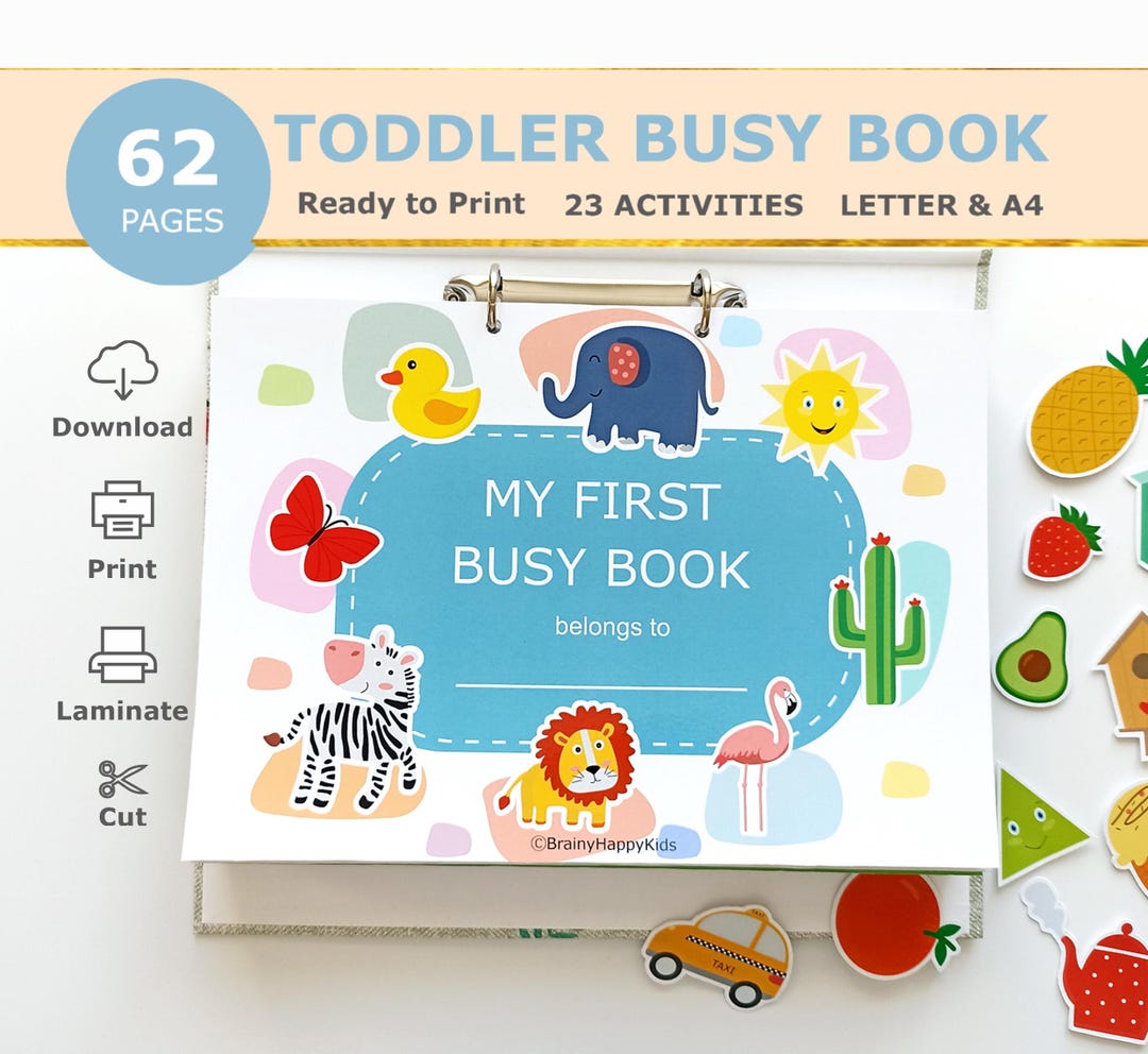 Busy Book Printable, Kids Quiet Book, Toddler Learning Binder ...