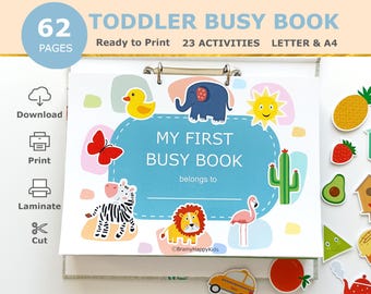 Busy Book Printable, Toddler Learning Binder, Preschool Activities ...