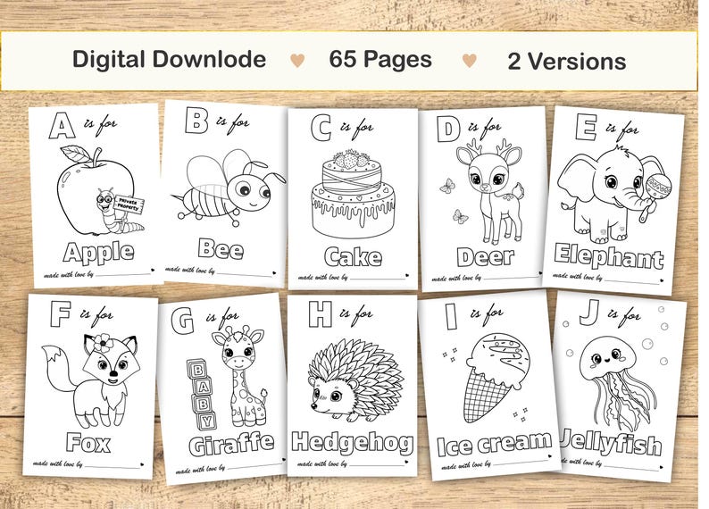 Baby Shower ABC Book, Coloring Pages, Baby’s First Alphabet Book, Blank ...