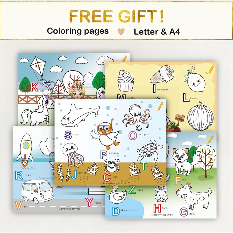 ABC Matching Activity for Kids, Alphabet Busy Book, Preschool ...