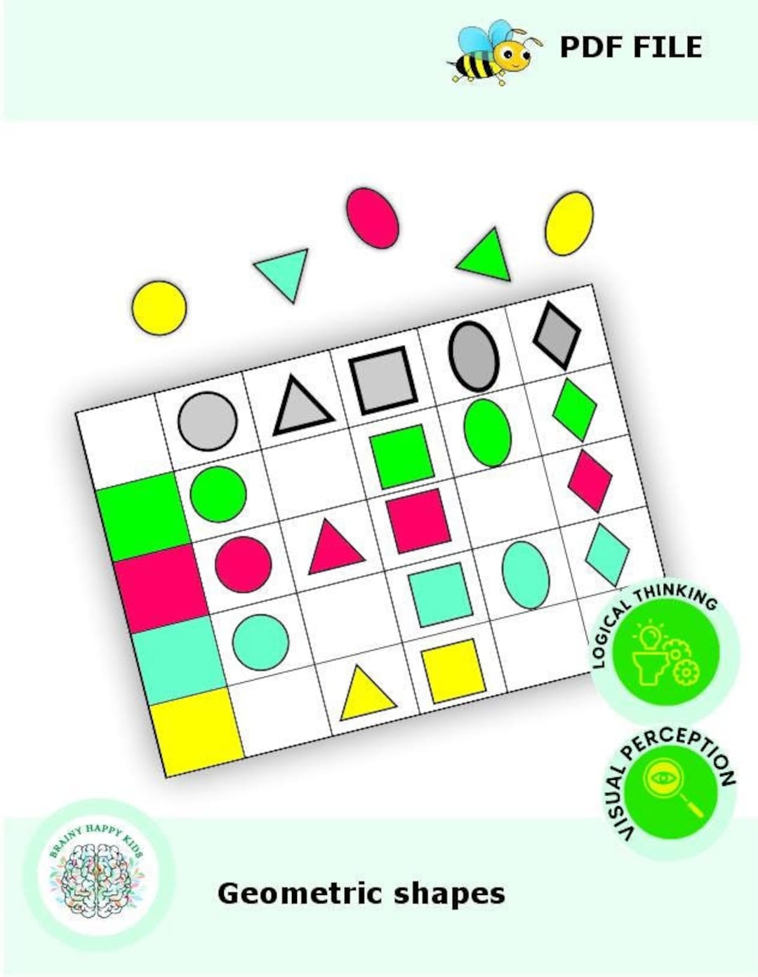 Geometric Shapes Activity Game Montessori Printable Montessori Toddler ...