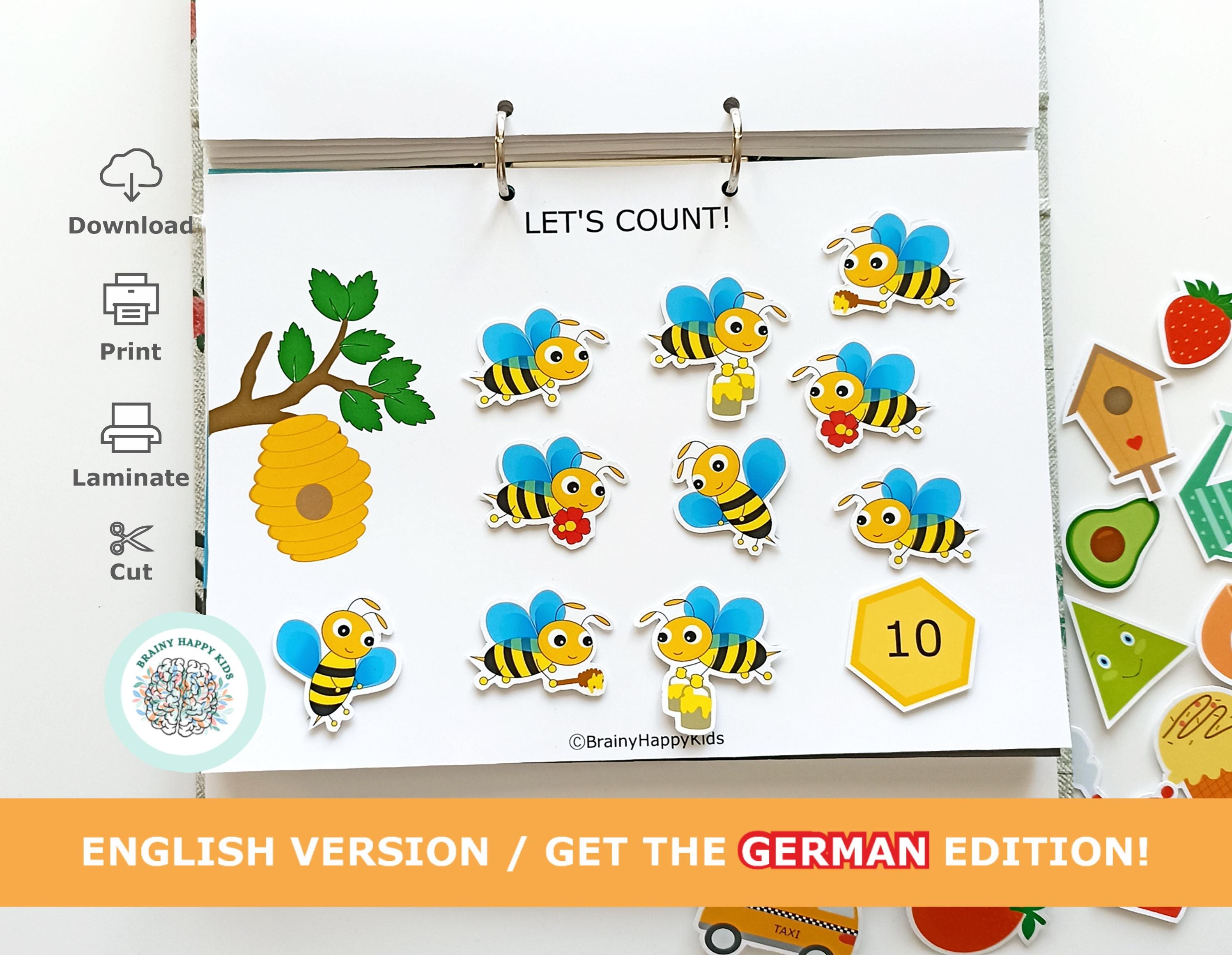 German Toddler Busy Book Printable, Kids Quiet Book, German Learning ...