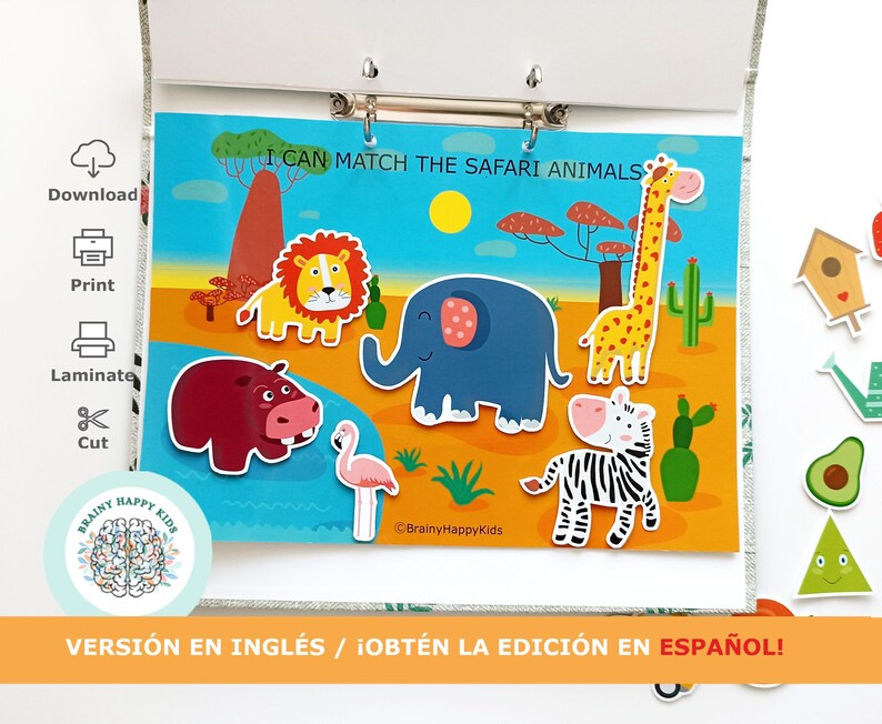 Spanish Busy Book Printable, Toddler Learning Binder, Kids Quiet Book ...