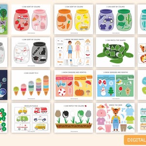 Toddler Busy Book Printable, Kids Quiet Book, Learning Binder ...