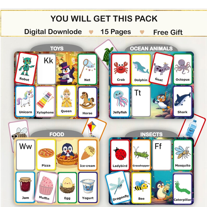 ABC Matching Activity for Kids, Alphabet Busy Book, Preschool ...