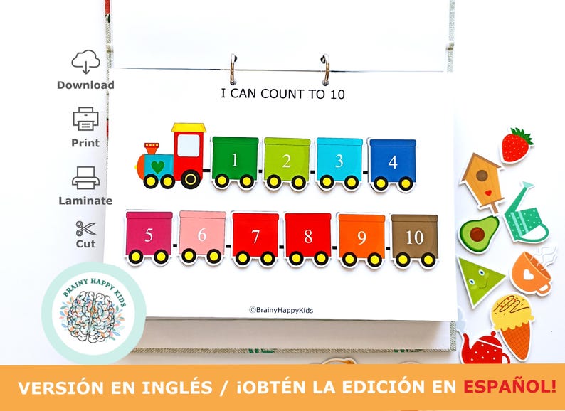 Spanish Busy Book Printable, Toddler Learning Binder, Kids Quiet Book ...