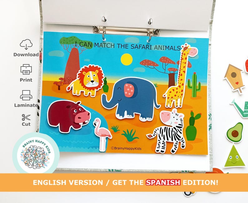Spanish Busy Book Printable, Kids Quiet Book, Spanish Toddler Learning ...