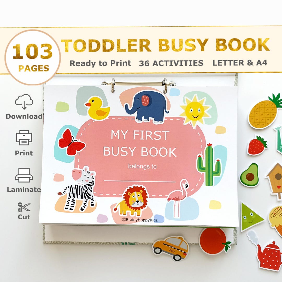 Busy Book Printable, Kids Quiet Book, Toddler Learning Binder ...