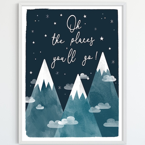 Oh the Places You'll Go Nursery Wall Art Travel Nursery - Etsy