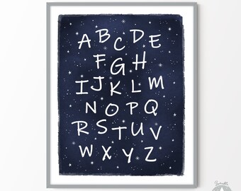 Space Themed Nursery Alphabet - Etsy