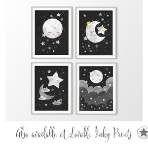 Dream Big Little One, Moon Nursery Print, Monochrome Nursery, Nursery ...