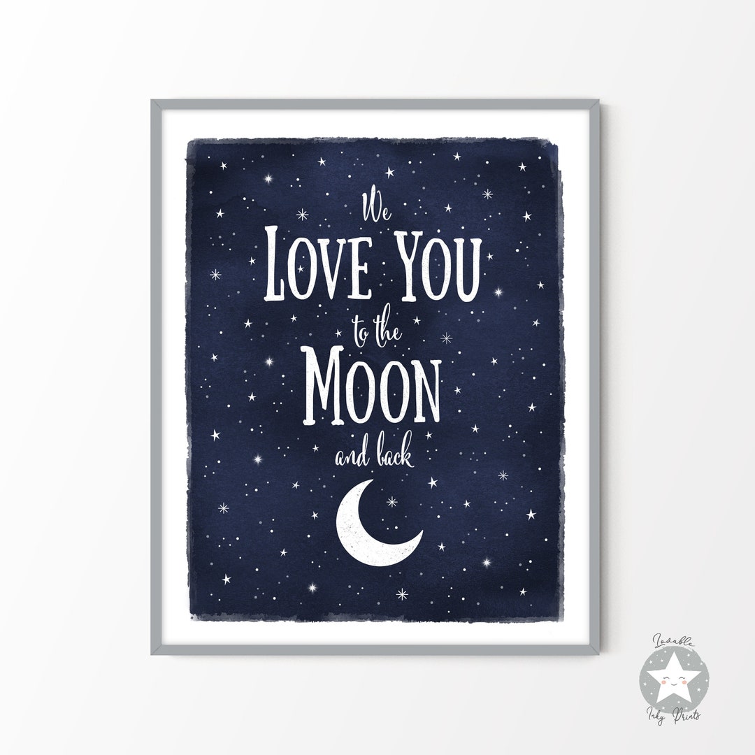 Space Themed Nursery Decor, Love You to the Moon and Back Kids Room ...