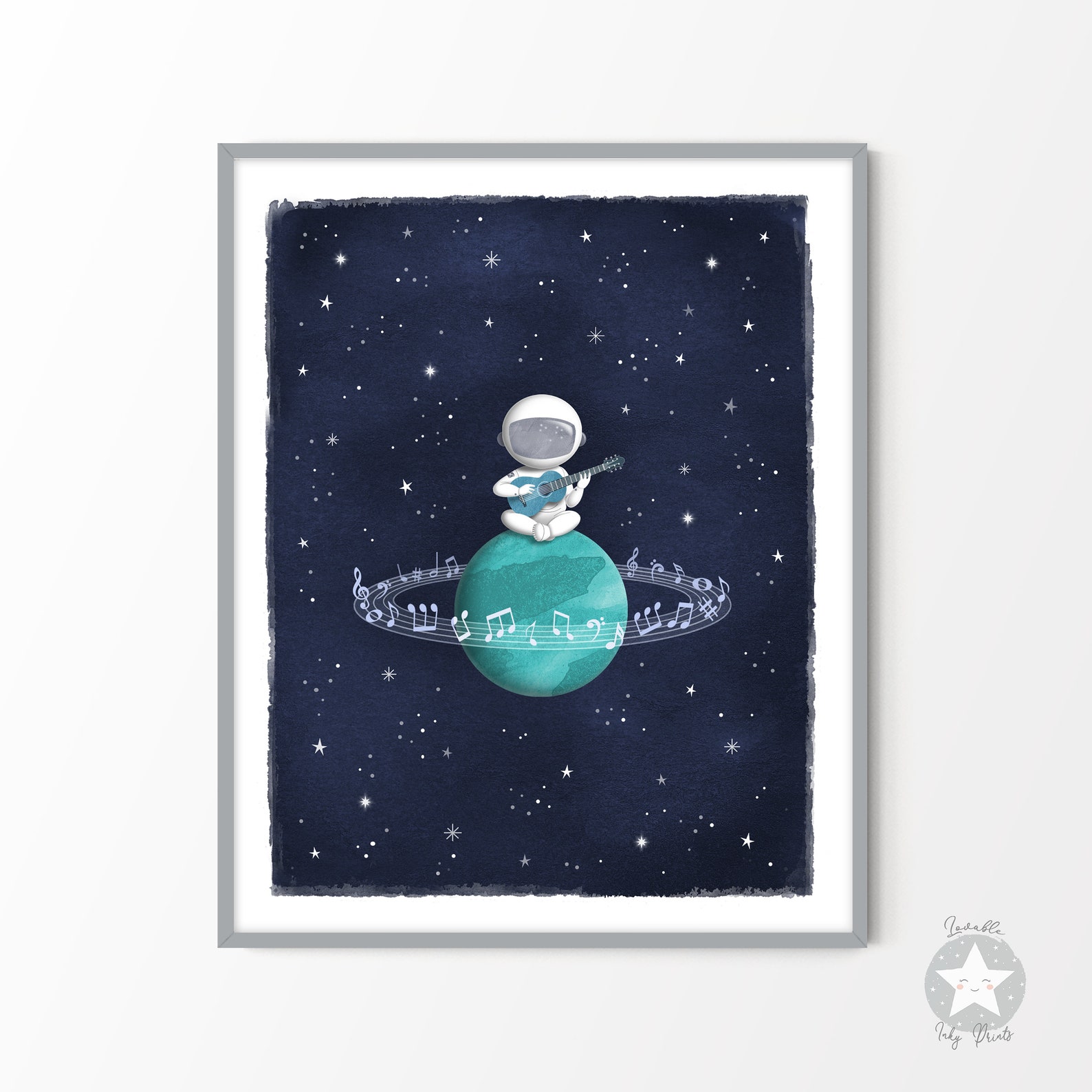 Set of 6 Astronaut Space Themed Nursery Decor Prints Navy - Etsy