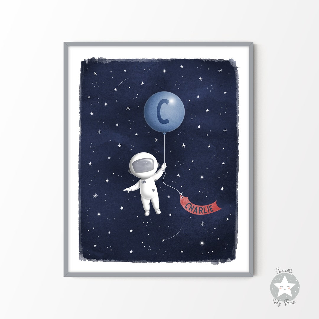 Astronaut Space Themed Nursery Decor, Personalised Custom Name Outer ...