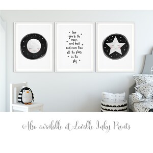 Dream Big Little One, Moon Nursery Print, Monochrome Nursery, Nursery ...