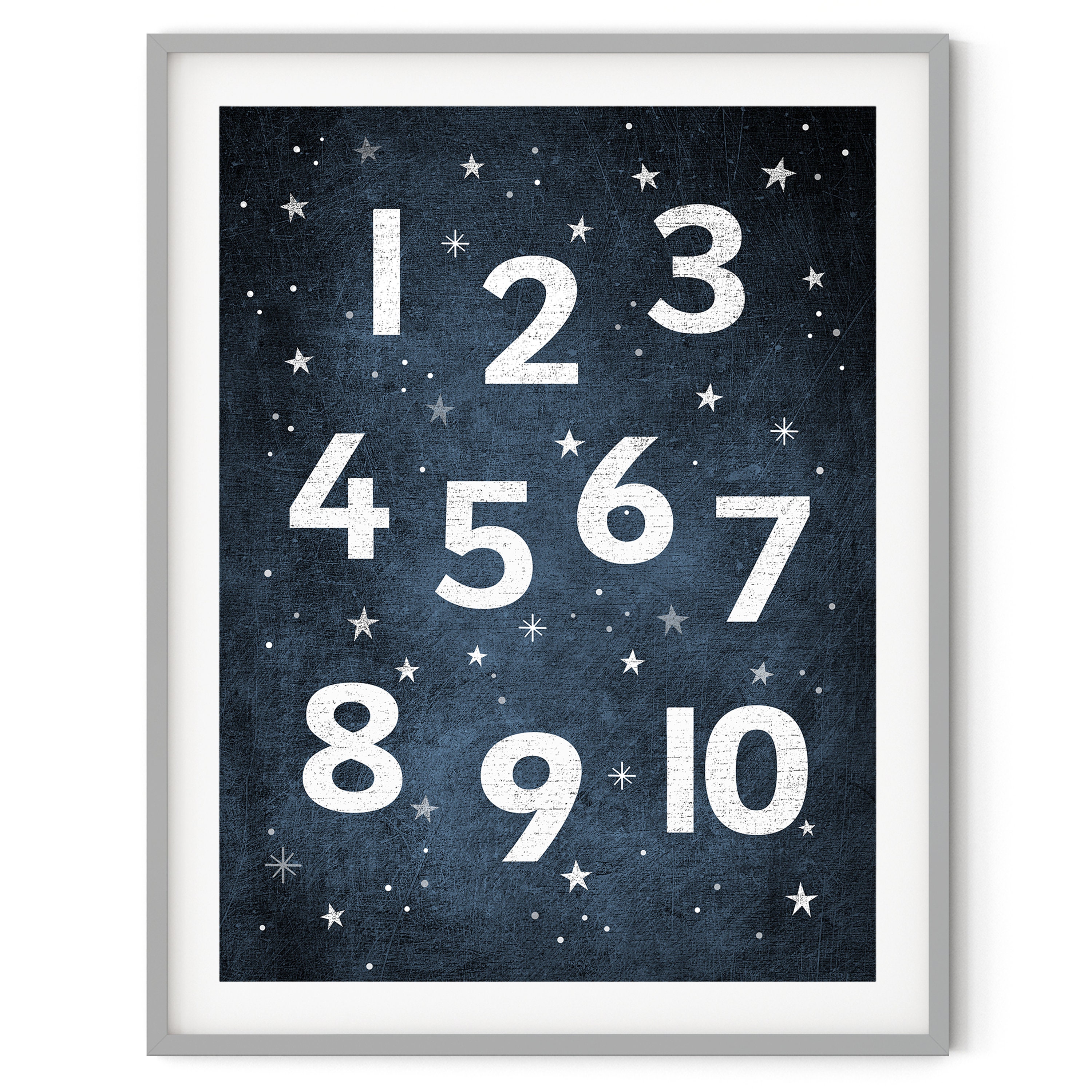 Number Poster, Educational Poster, Star Nursery, Space Nursery, Number ...