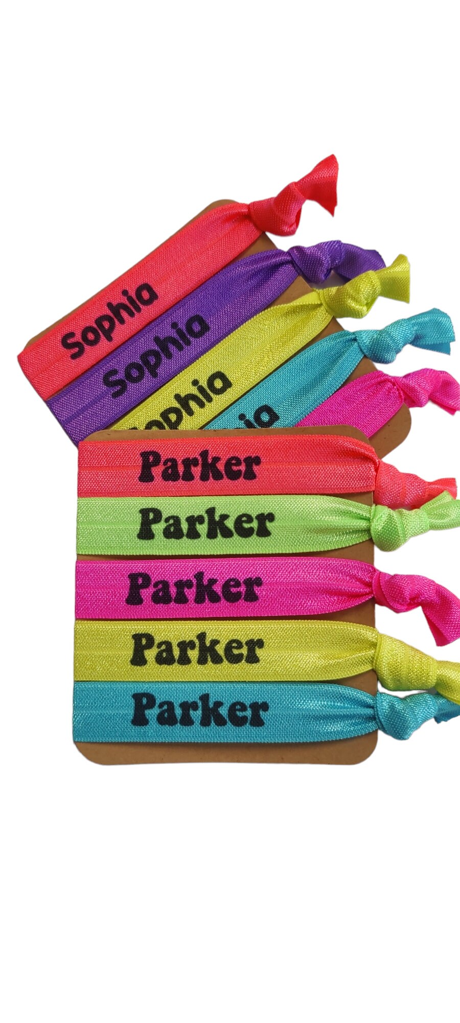 5 Piece Tie Set - Name or 2 Words -includes 5 Ties on Cards-neon Custom ...