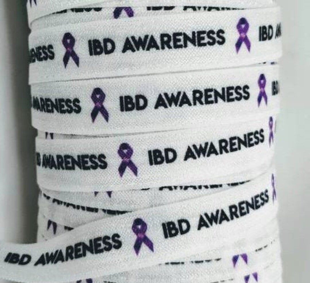 3+ Yards IBD Awareness - Purple Ribbon -elastic -stretchy- Great for ...