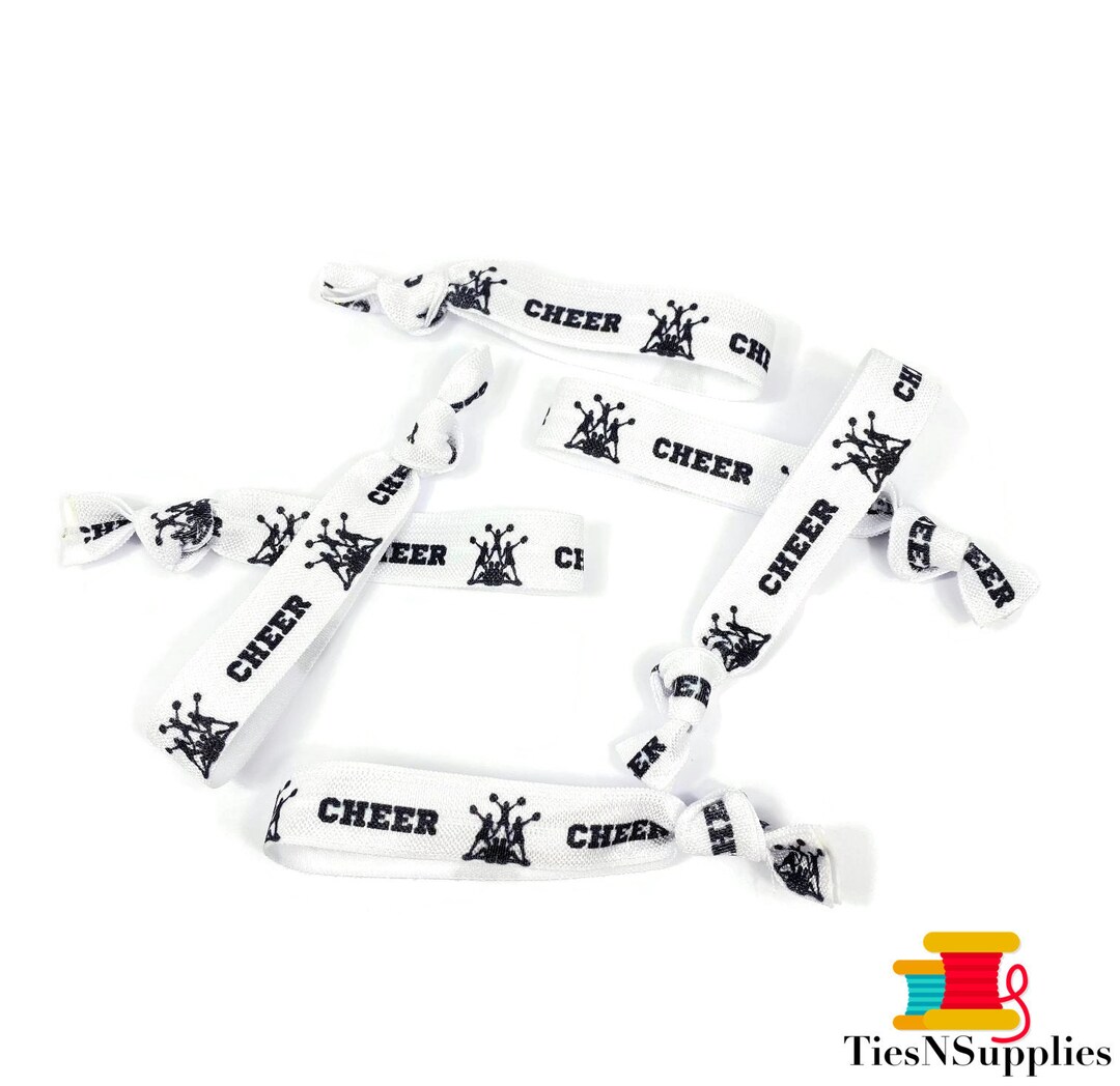 5 or 10 Ties/ Bracelets - Cheer- Elastic Stretchy Ribbon. Great for New ...