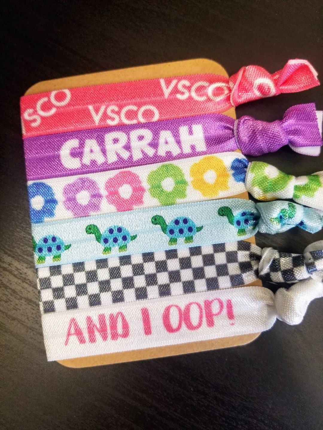 PERSONALIZED With Name VSCO Girl Hair Tie/bracelet Set - Etsy