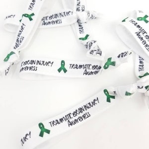 3+ Yards Traumatic Brain Injury Awareness- Green Ribbon- Fold Over ...