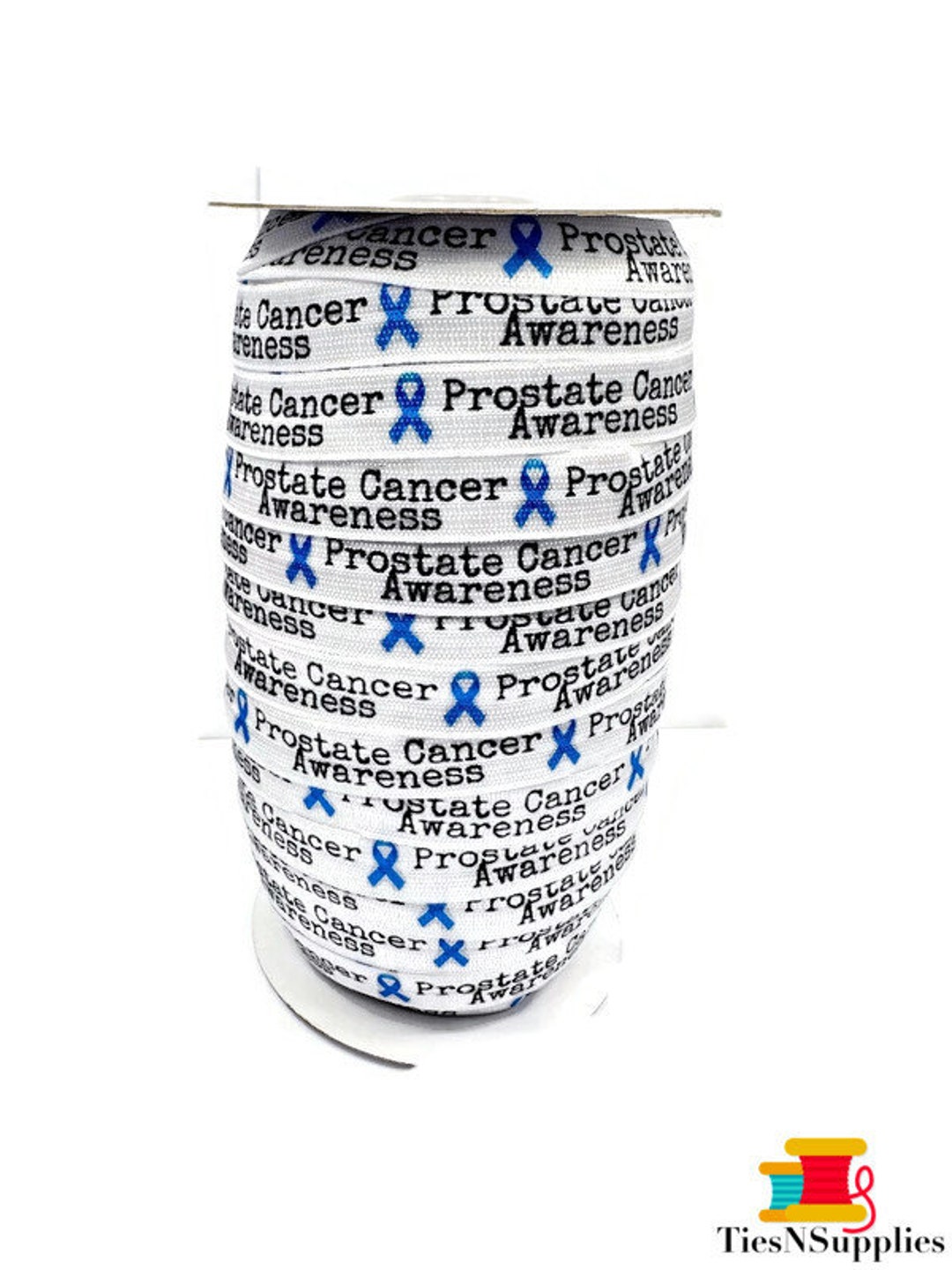 3+ Yards Prostate Cancer Awareness Fold Over Elastic - Stretchy- 5/8 ...
