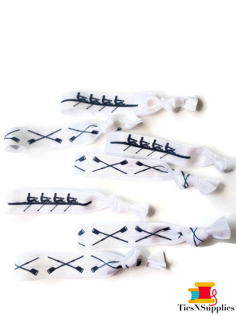 5 or 10 Rowing Themed Hairties /bracelets - White Background - Great ...