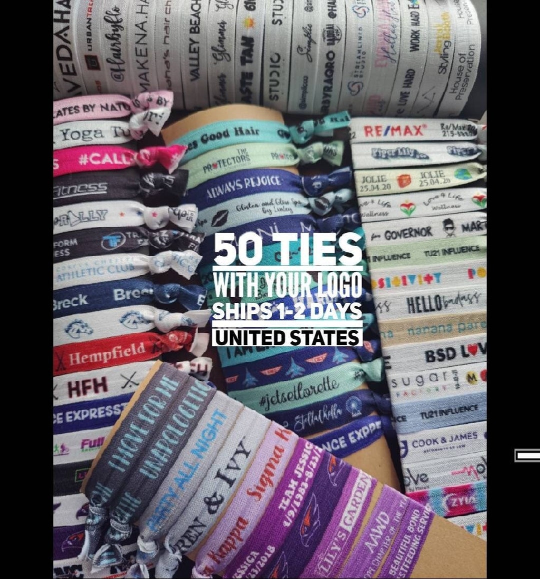 50 Logo Ties- Printed With Your Image and Wording- 1-3 Day Processing ...