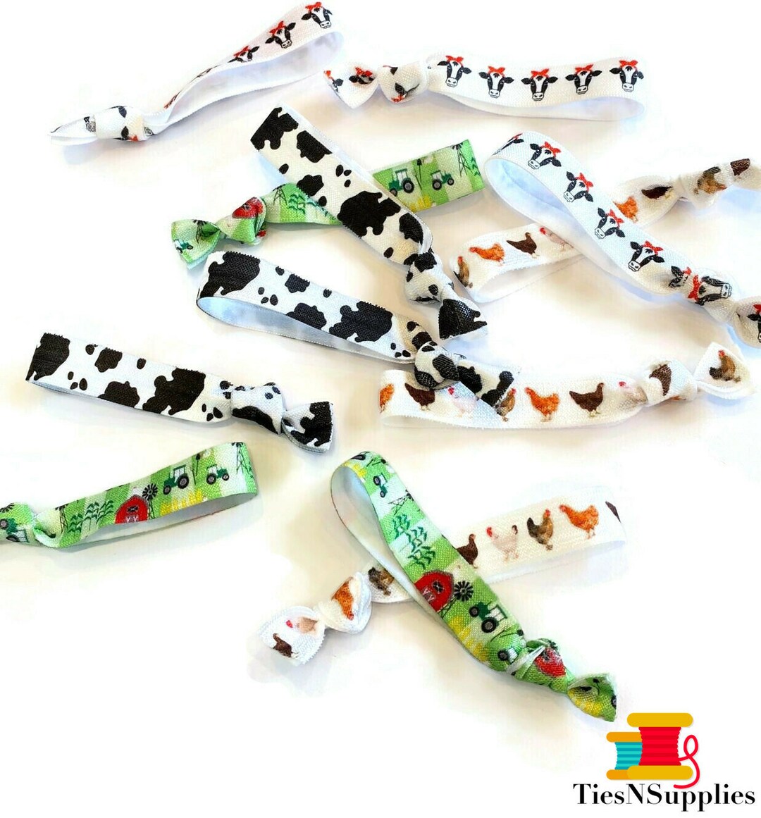 Pack of 10 Hair Ties /bracelets- FARM Set - Comes With a Mix of 4 ...
